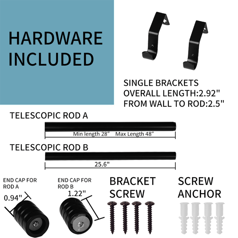 Basic Adjustable Black Curtain Rod