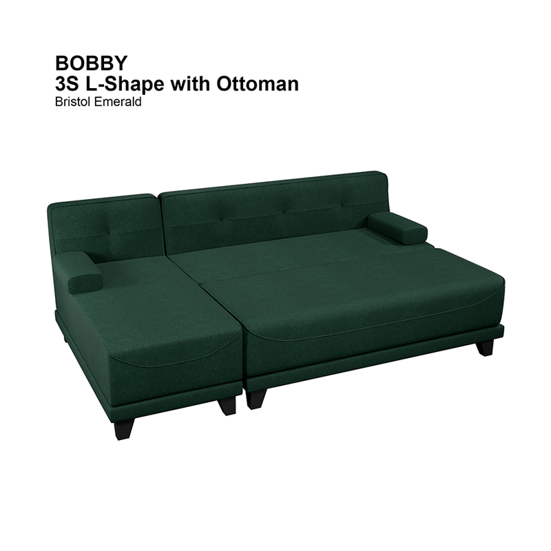Bobby 3 Seat L-shape with Ottoman Sofa