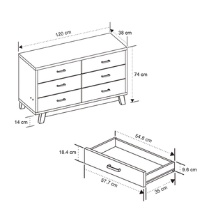 Aiden Chest of 6 Drawer