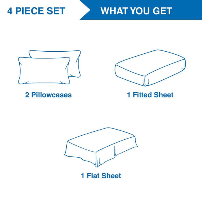 Basic Espresso Plain 4pc Sheet Set