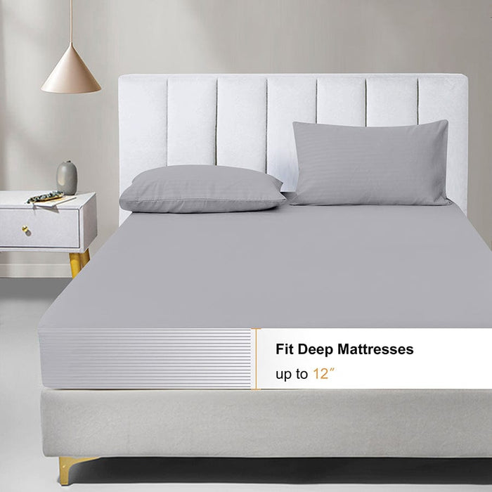 Basic Gray Plain 4pc Sheet Set