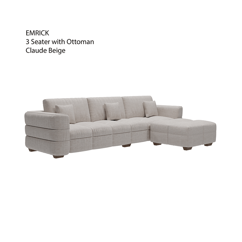 Emrick 3 Seater with Ottoman
