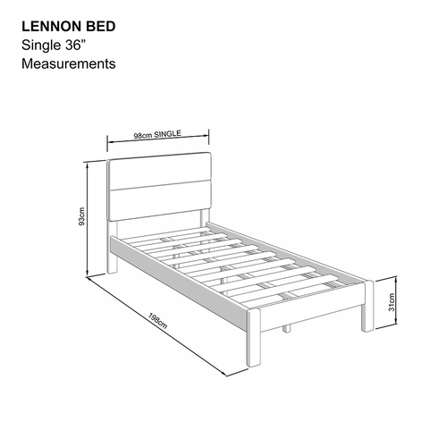 Lennon 36x75" Bed - Walnut Brown