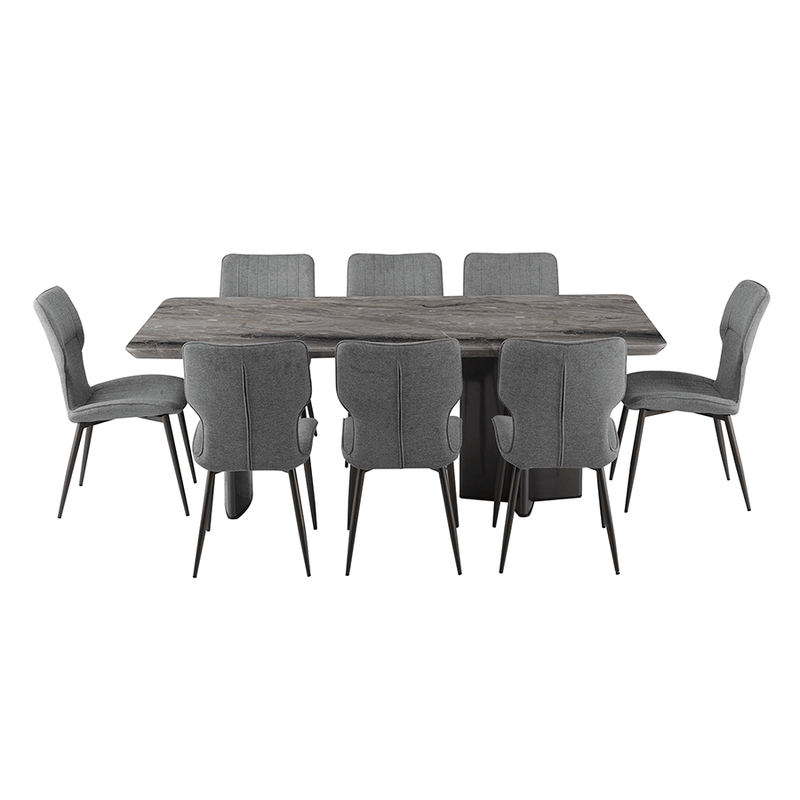 Tavis Gray 8 Seater Rectangle Dining Set