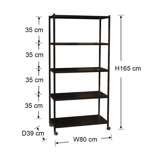 Trion 5 Tier Shelving Rack with Wheels