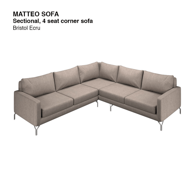 Matteo Sectional 4 Seat Corner Sofa