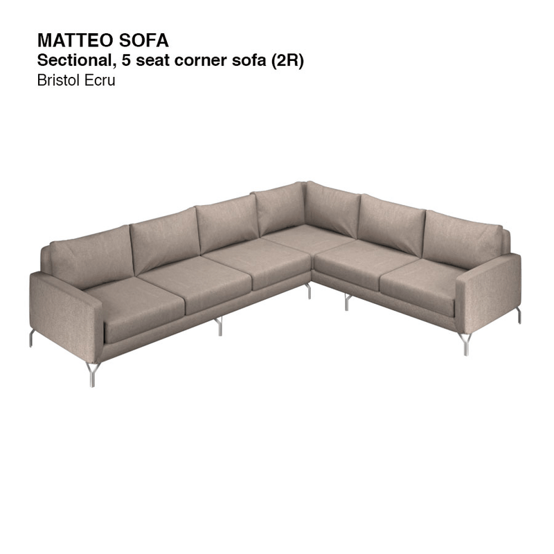 Matteo Corner Sectional 5 Seat Sofa (2R) Sofa