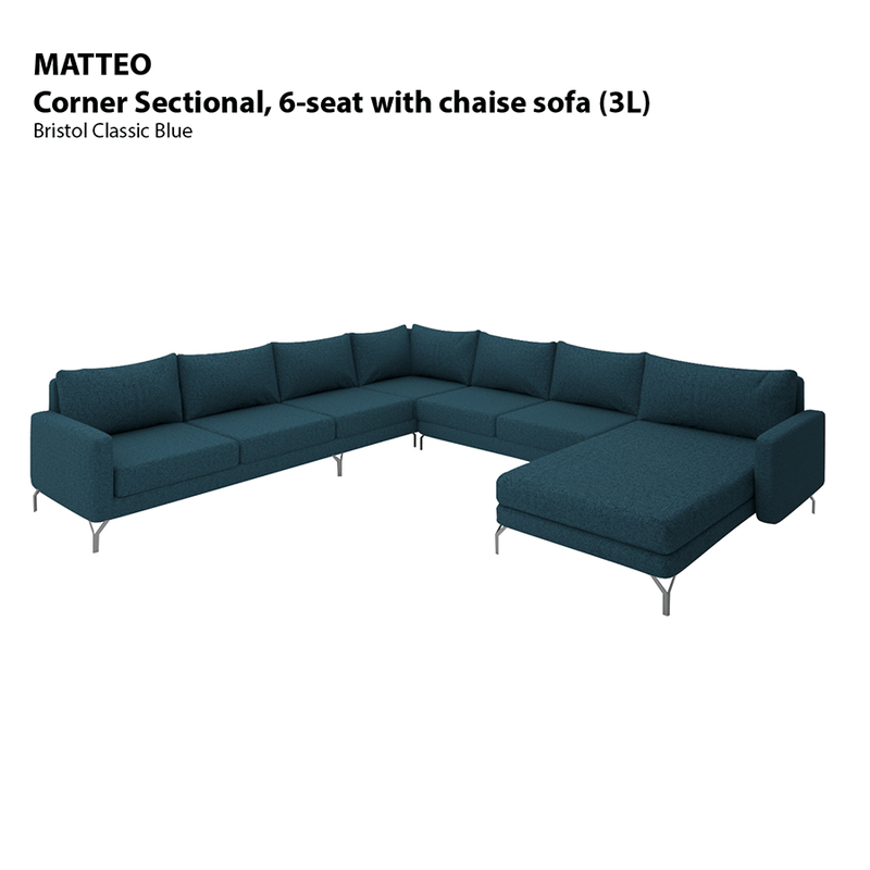 Matteo Sectional 6 Seat with Chaise Corner (3L) Sofa