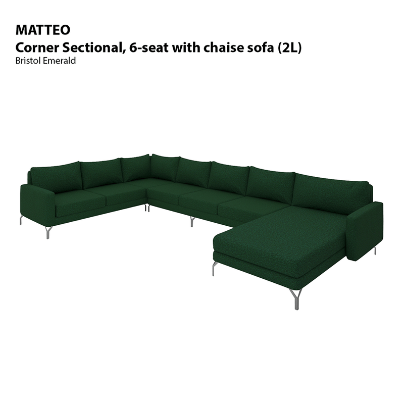 Matteo Sectional 6 Seat with Chaise (2L) Sofa