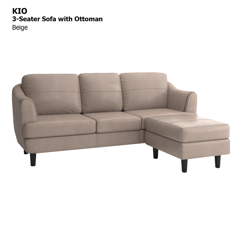 Kio 3 Seat with Ottoman Sofa